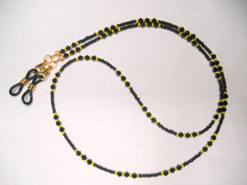 Pittsburgh Steelers Eyeglass Chain/austrian Crystals/black Yellow ...