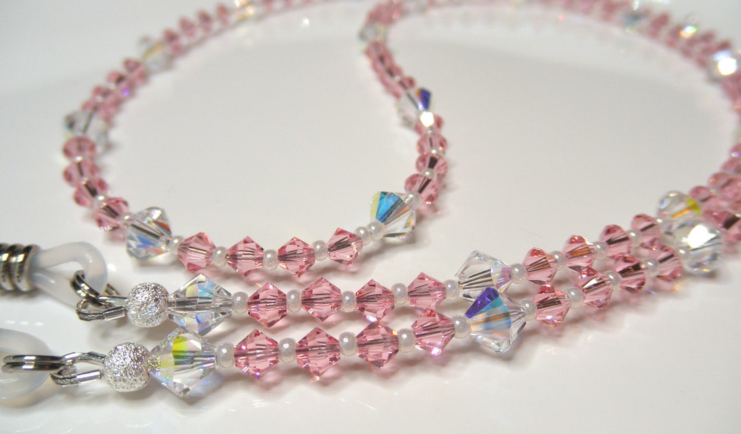 GLAMOROUS Crystal Eyeglass Chain Holder Necklace - Crystal Ab and Light ...