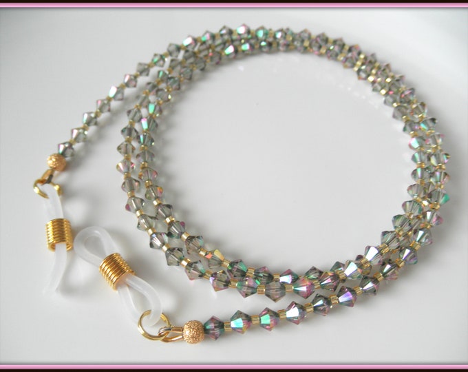 GLAMOROUS Crystal Eyeglass Chain in Paradise Shine 2X, Eyeglass Holder ...