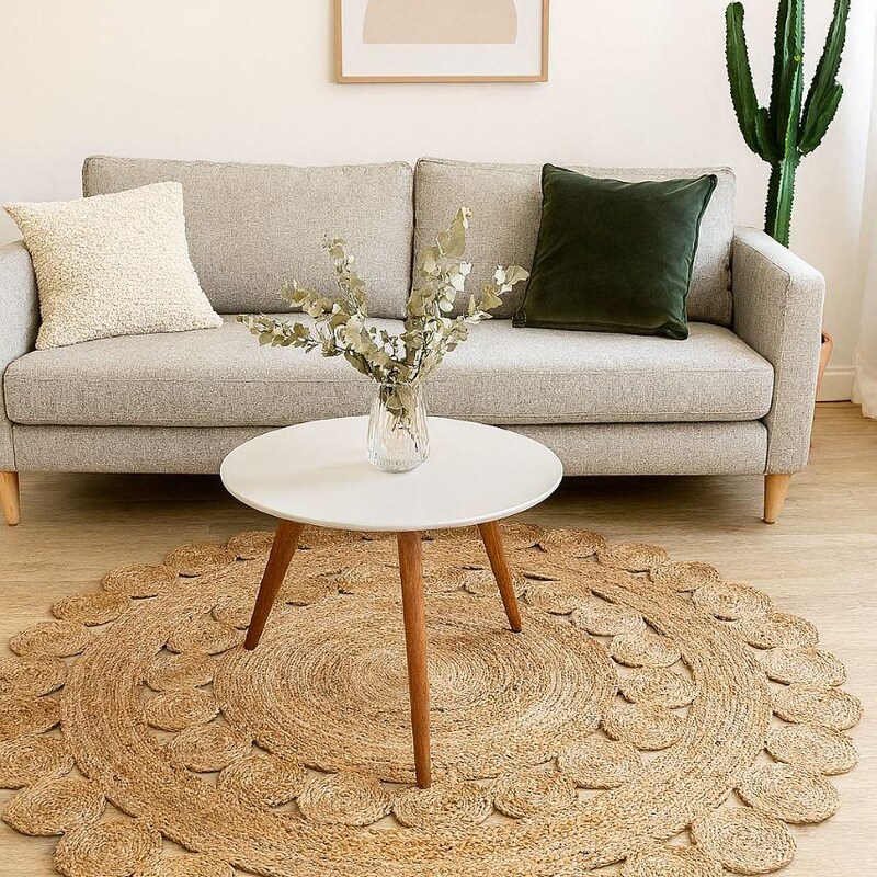 Jute Floral Rug - Etsy