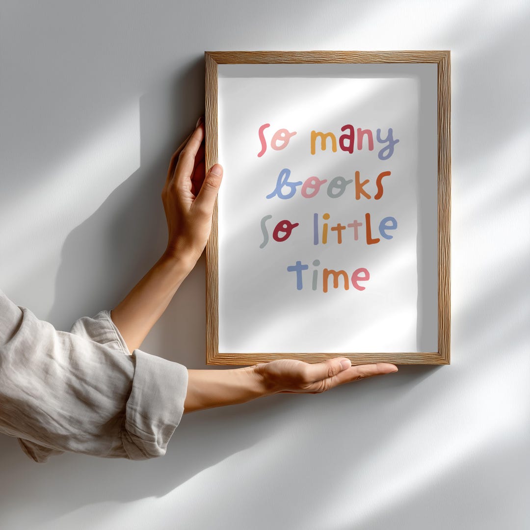 Quirky Multi-coloured Book Quote Wall Art Print | Digital Printable - Etsy
