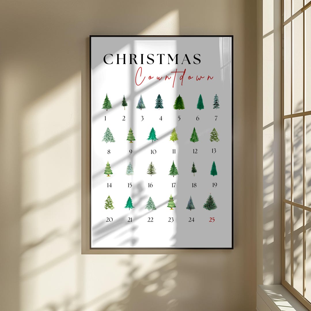 Christmas Countdown Trees Printable | Digital Download - Etsy