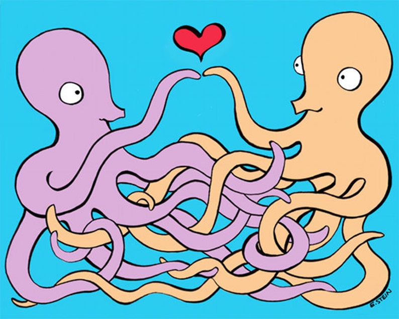 Octopus Valentines Day Greeting Card I Love You Card - Etsy