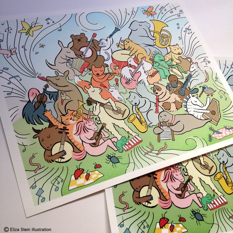 Springtime Symphony Alphabet Art Print ABC Animal Orchestra | Etsy