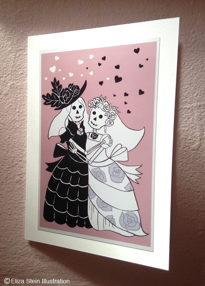 Catrina Couple Wedding Card Lesbian Card Anniversary Card Lgbtq Card