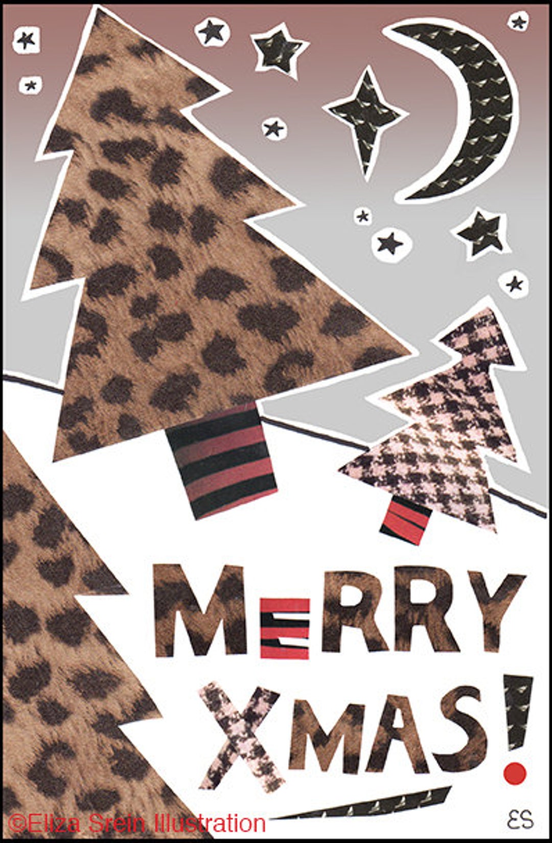 Leopard Print Christmas Card Cheetah Print Merry Xmas Card - Etsy