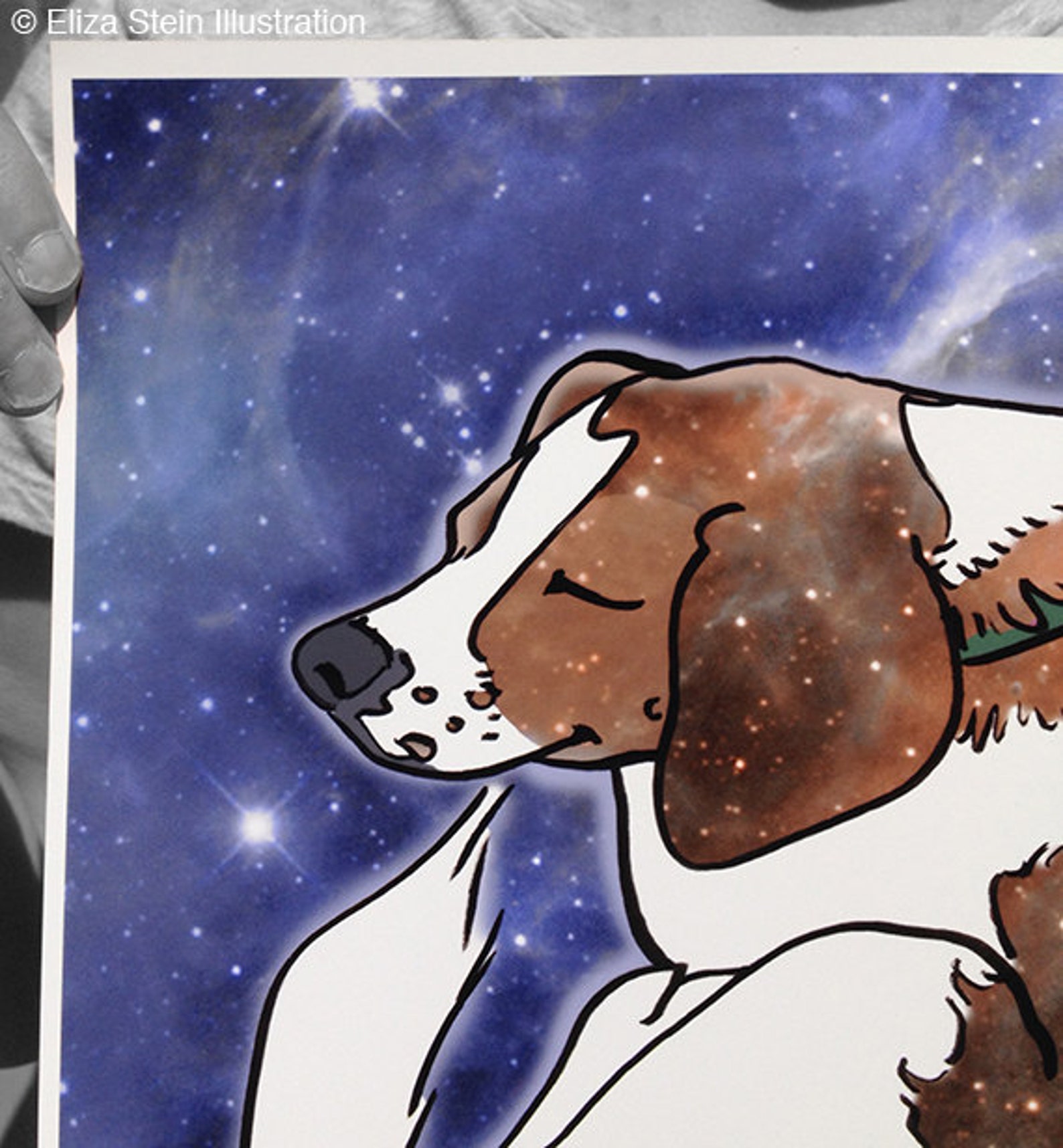 Sleeping Space Beagle Art Print Dog Illustration Nursery - Etsy