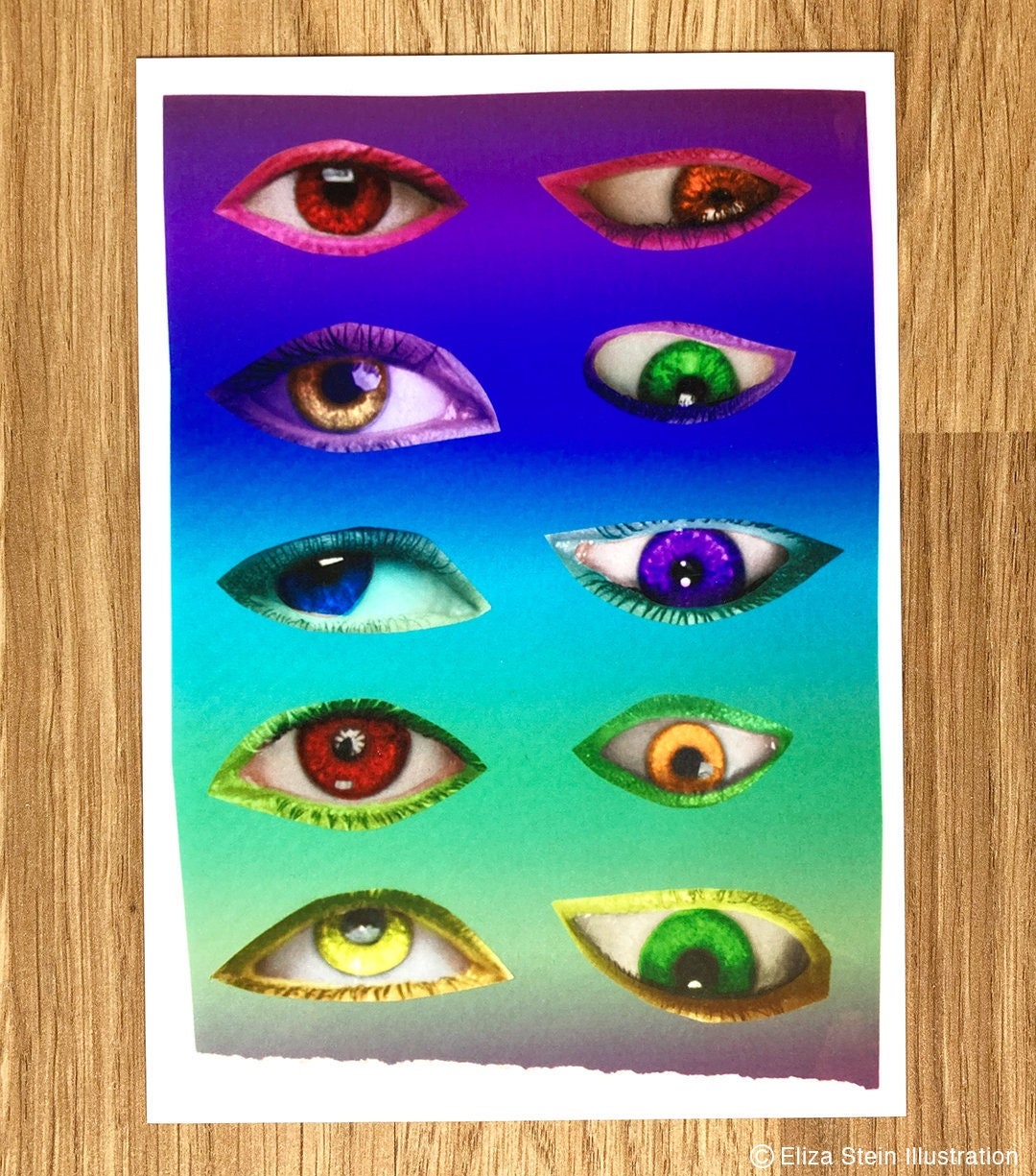 Color Spectrum 5x7 Art Print, Rainbow Eyes Wall Art, Rainbow Decor ...