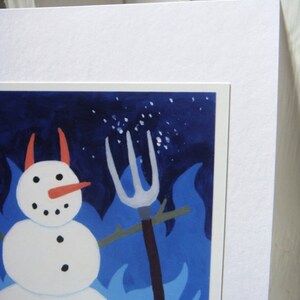 Snowman Devil Greeting Card, Blank, 5x7, Snow, Winter, Demon, Funny ...