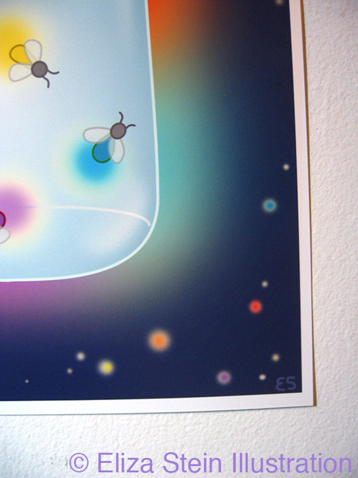 Rainbow Fireflies Art Print 8x10 Firefly Jar Illustration - Etsy
