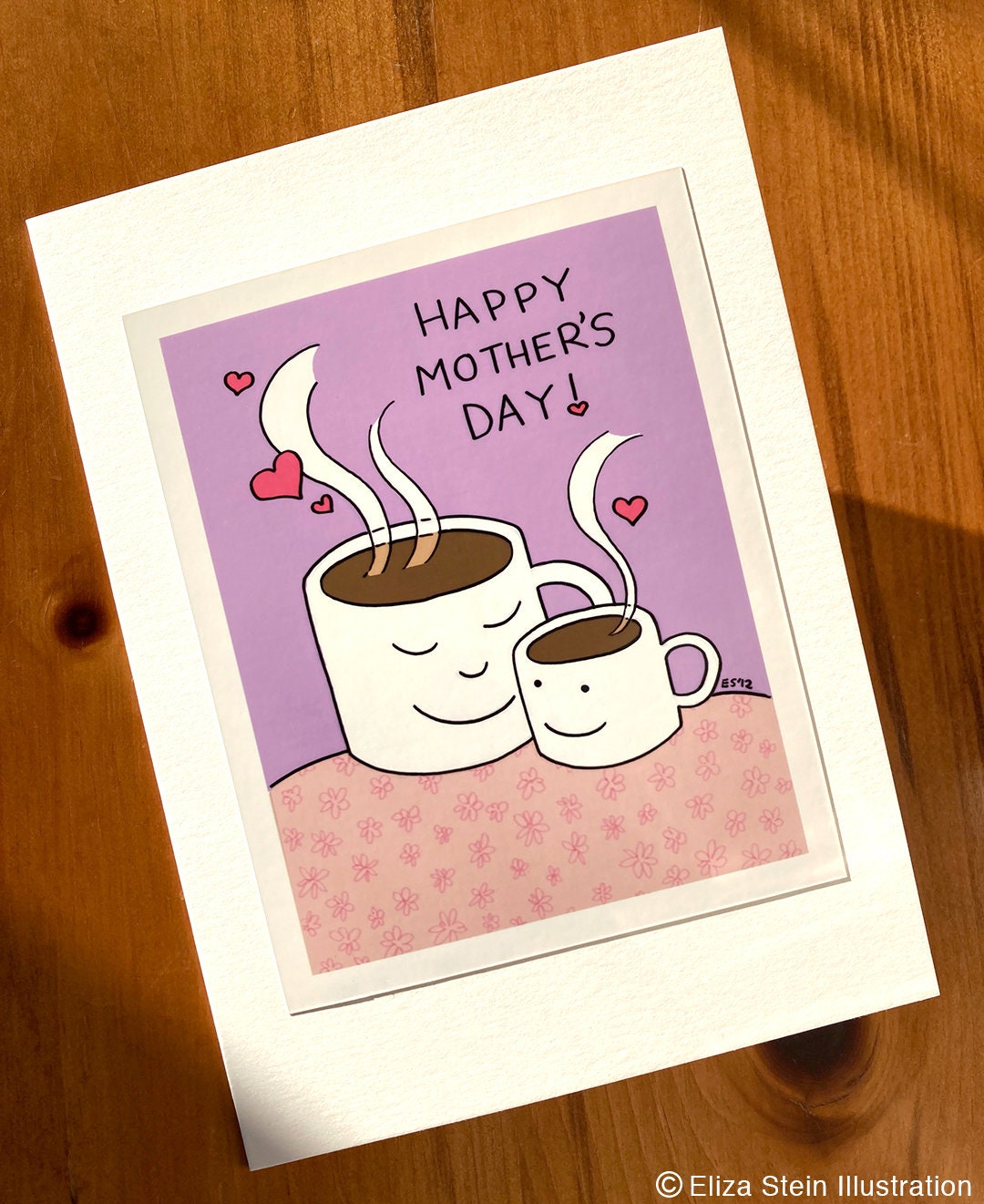 Mothers Day Card, 5x7, A7, Coffee With Mom, Unique Blank Greeting Card ...