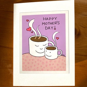 Mothers Day Card, 5x7, A7, Coffee With Mom, Unique Blank Greeting Card ...