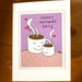 Mothers Day Card, 5x7, A7, Coffee With Mom, Unique Blank Greeting Card ...