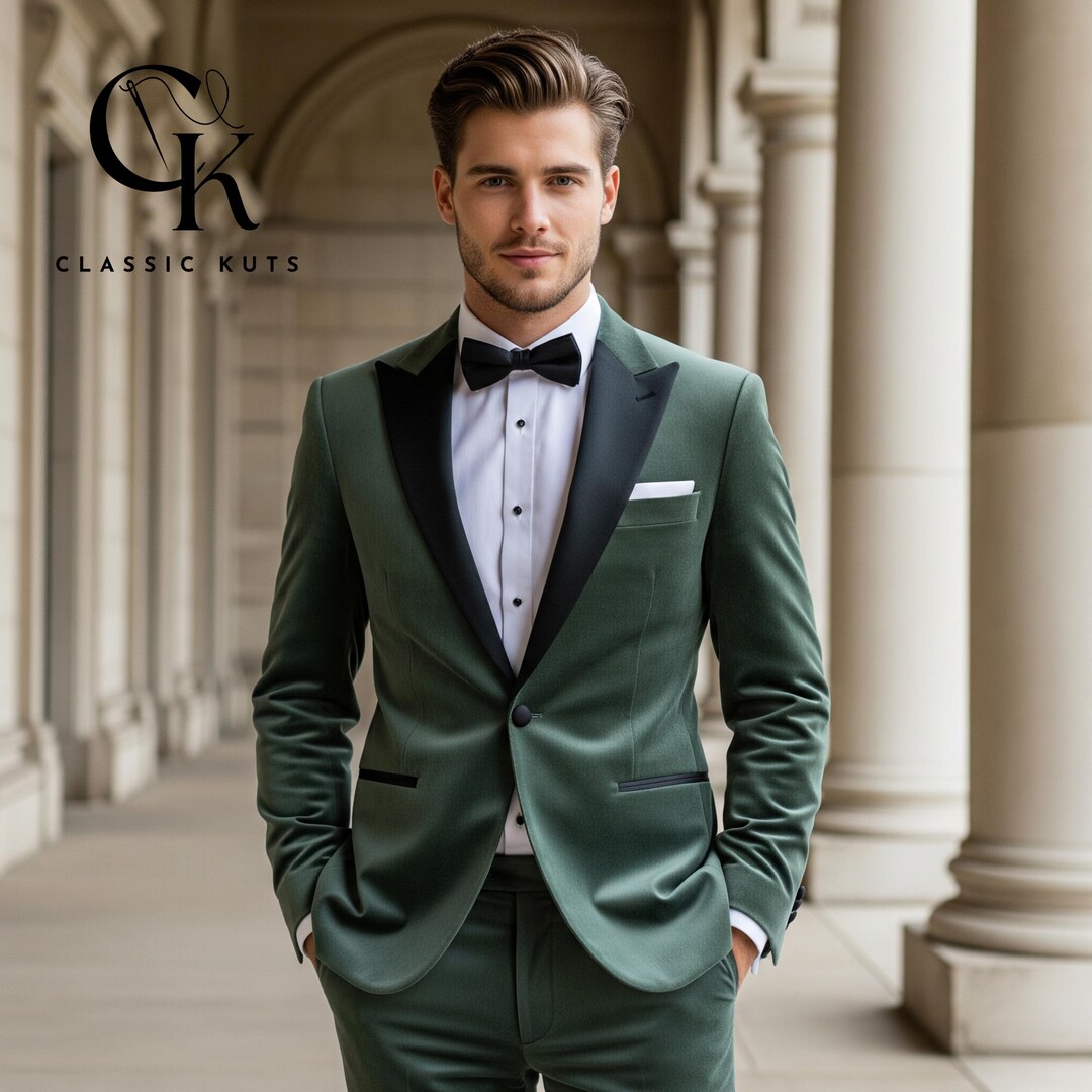Sage Green Velvet Tuxedo Suit: Custom Tailored Wedding Formal Wear - Etsy