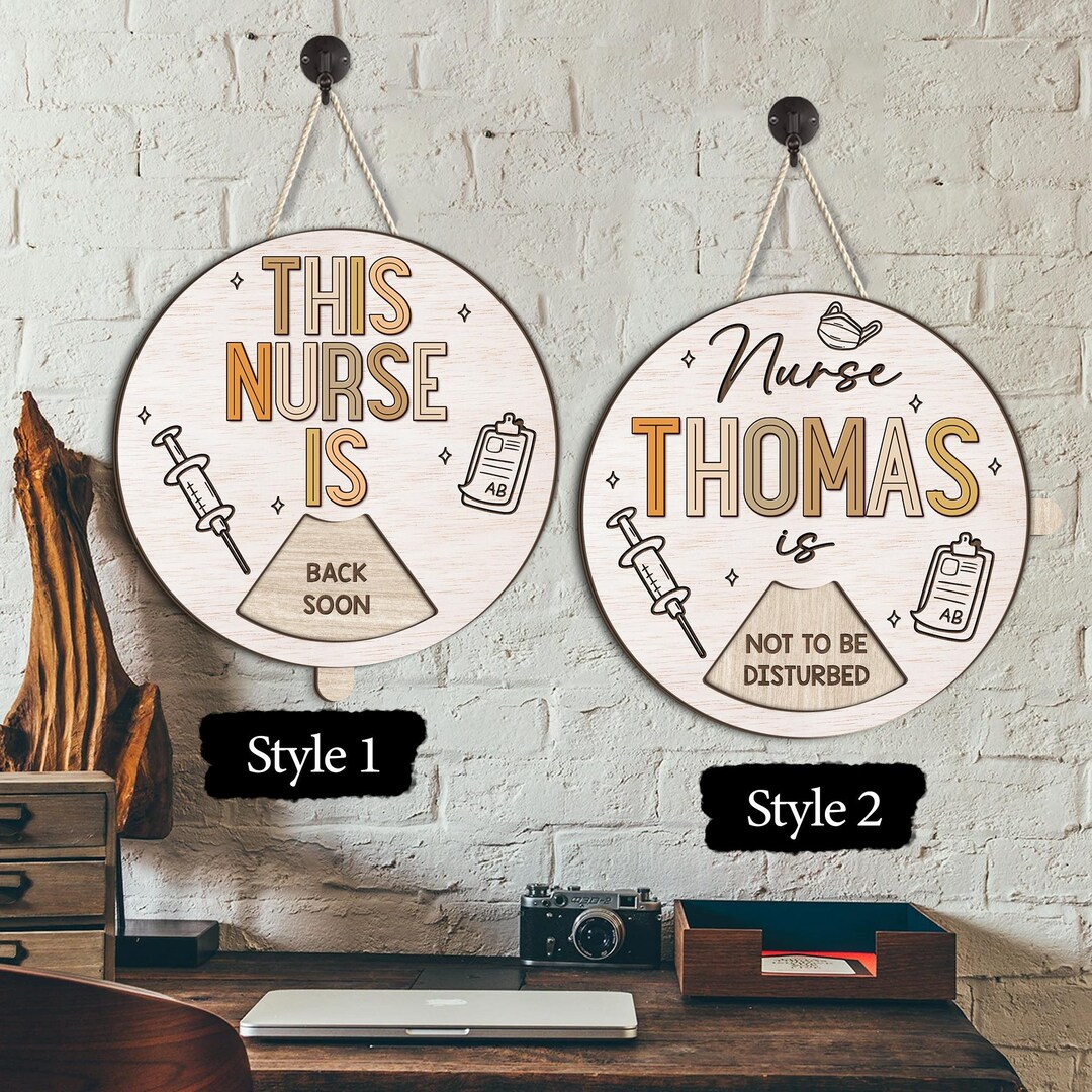 Nurse Rotating Door Sign, Spinning Office Door Sign for Nurses, Custom ...