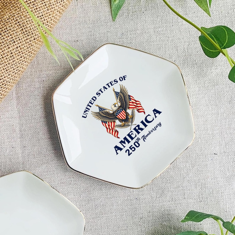 USA 250th Anniversary Jewelry Dish – America 250 Years Trinket Tray ...
