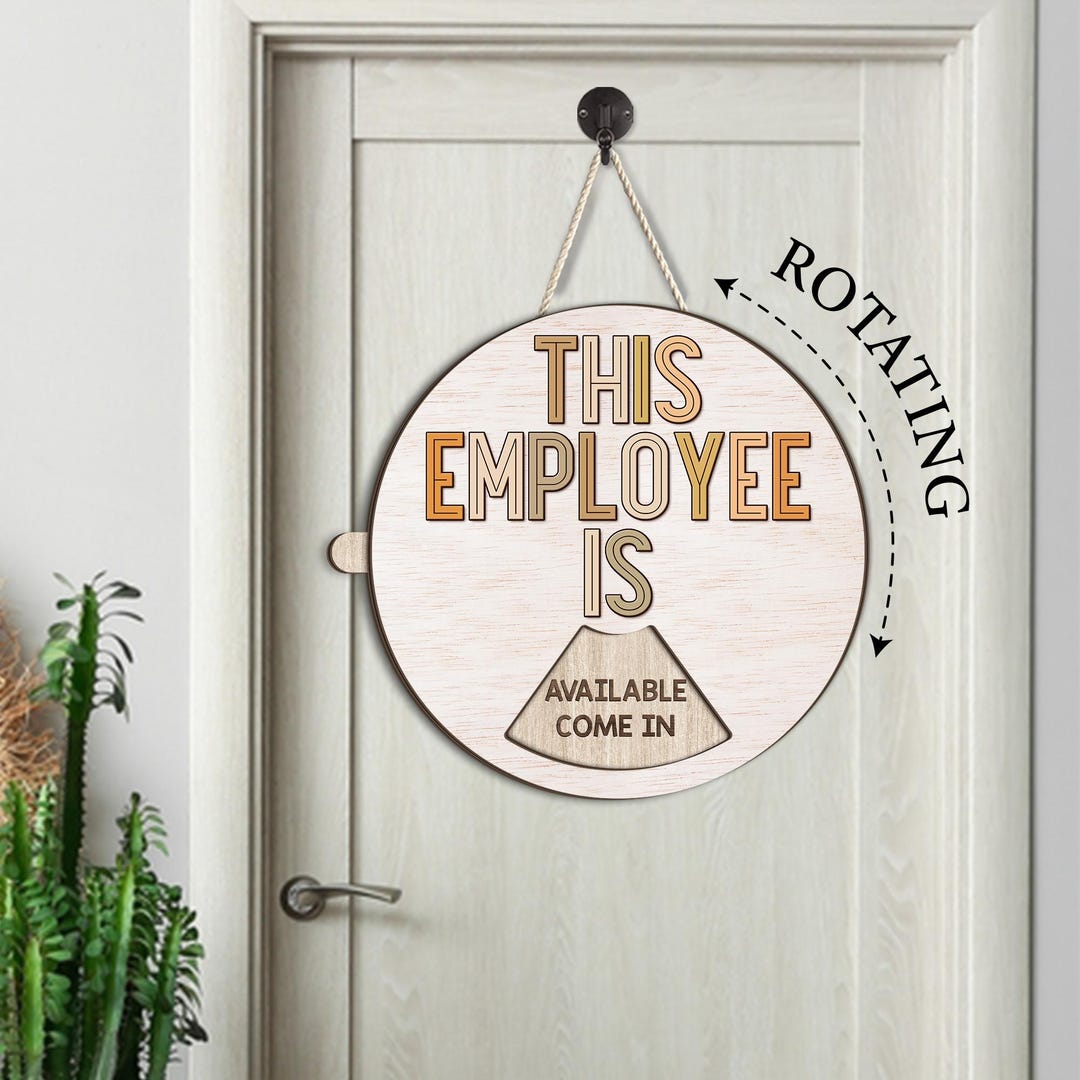 Rotating & Spinning Office Sign | 6 Status Messages Door Sign | in Out ...