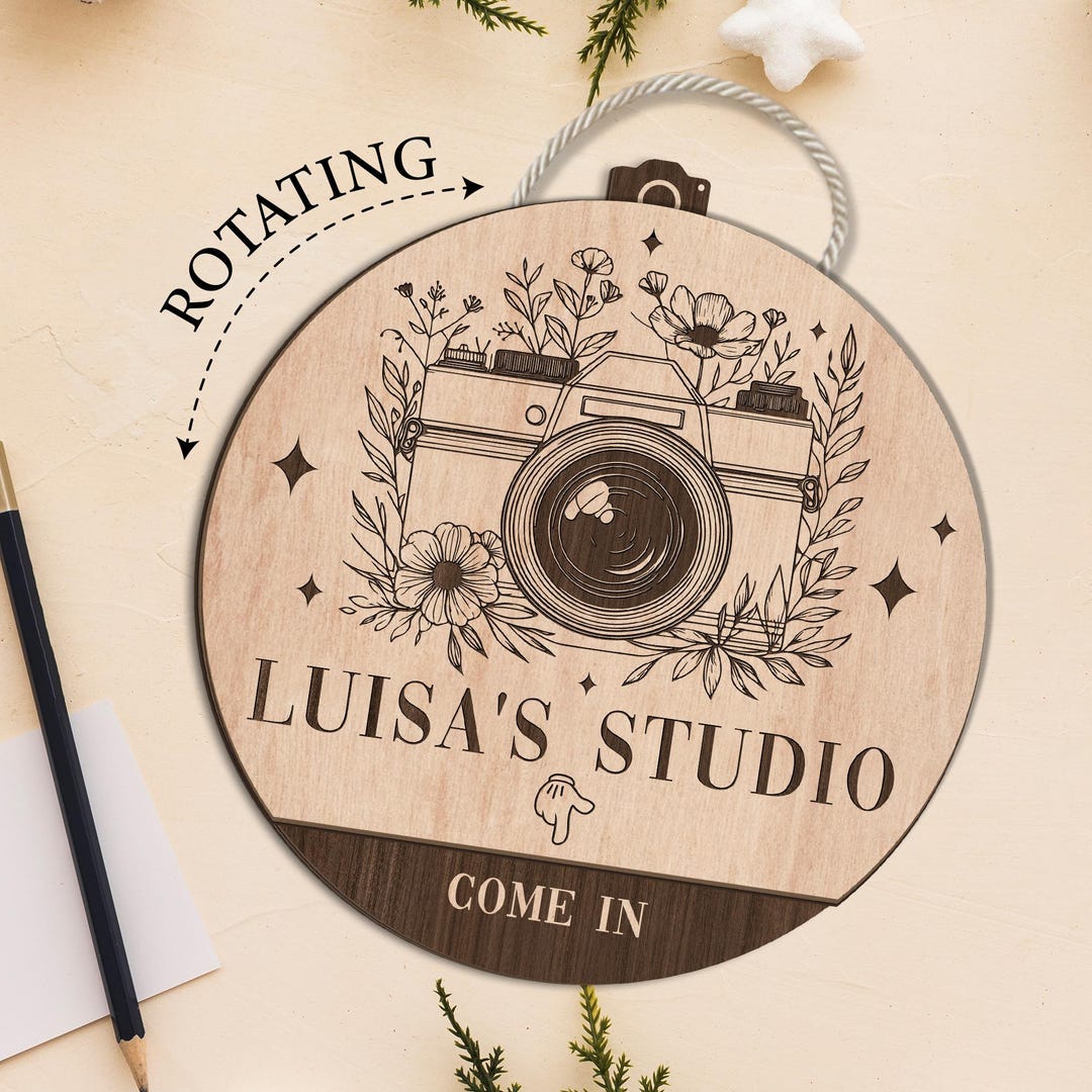 Personalized Rotating Office Door Sign: Custom Photography Photographer ...