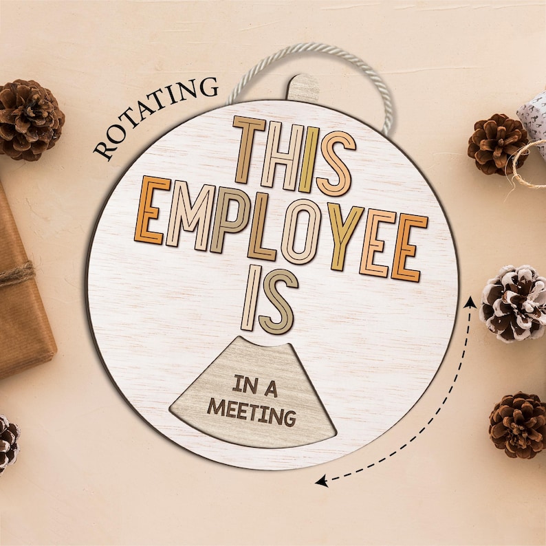 Rotating & Spinning Office Sign | 6 Status Messages Door Sign | in Out ...