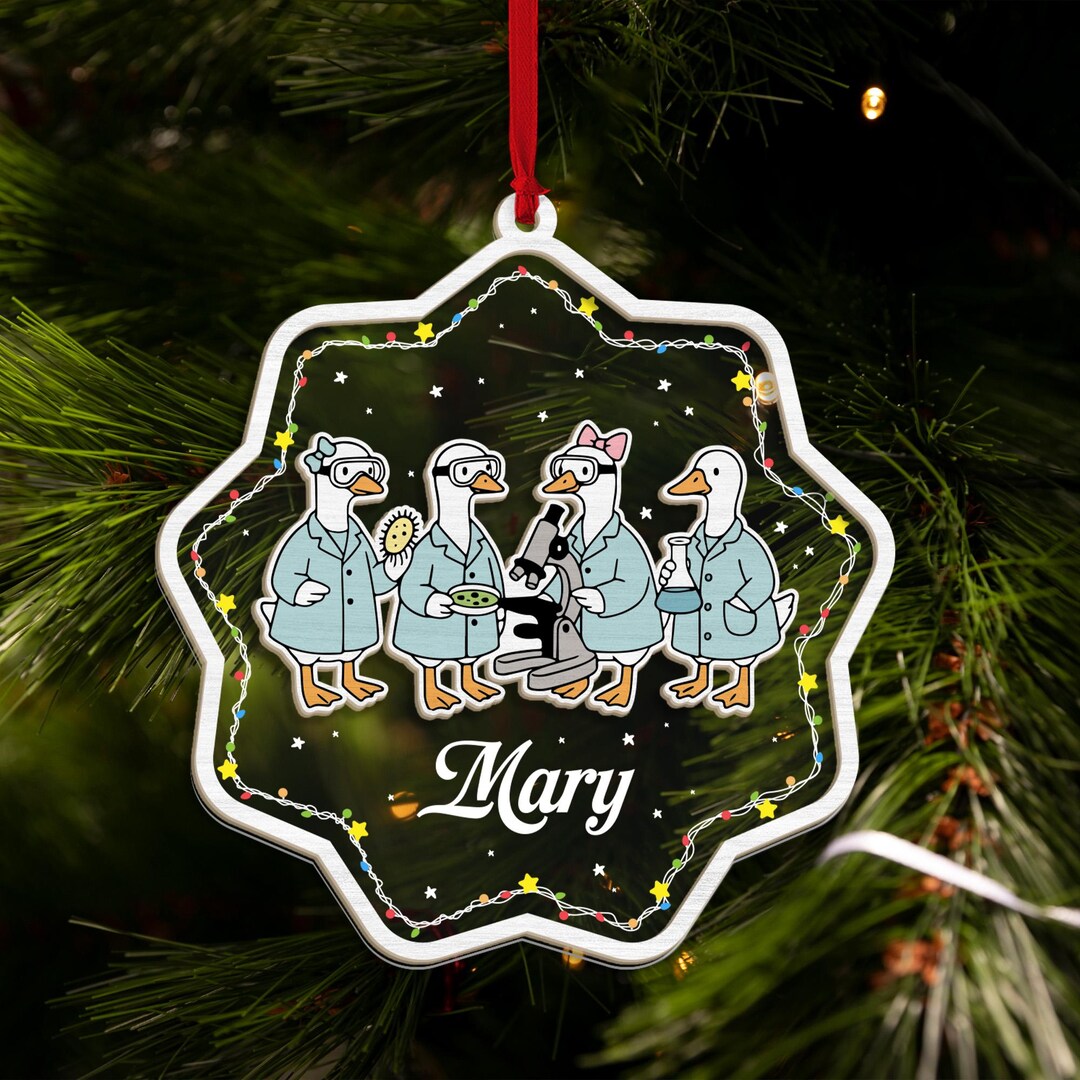 Personalized Lab Tech Goose Ornament, Funny Laboratory Scientist ...