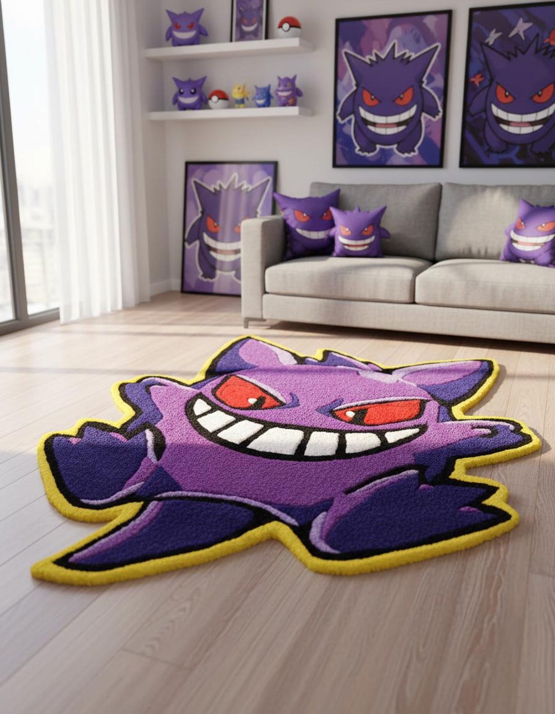 Gengar Handmade Tufted Rug | Custom Anime Carpet - Etsy