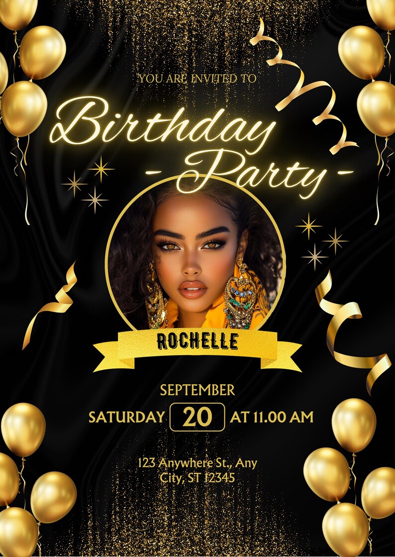 Editable Birthday Invitation Template: Printable Party Invite (digital ...