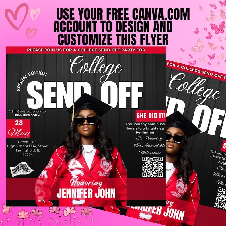 Editable College Send off Evite, Farewell Party Invite, DIY Trunk Party ...