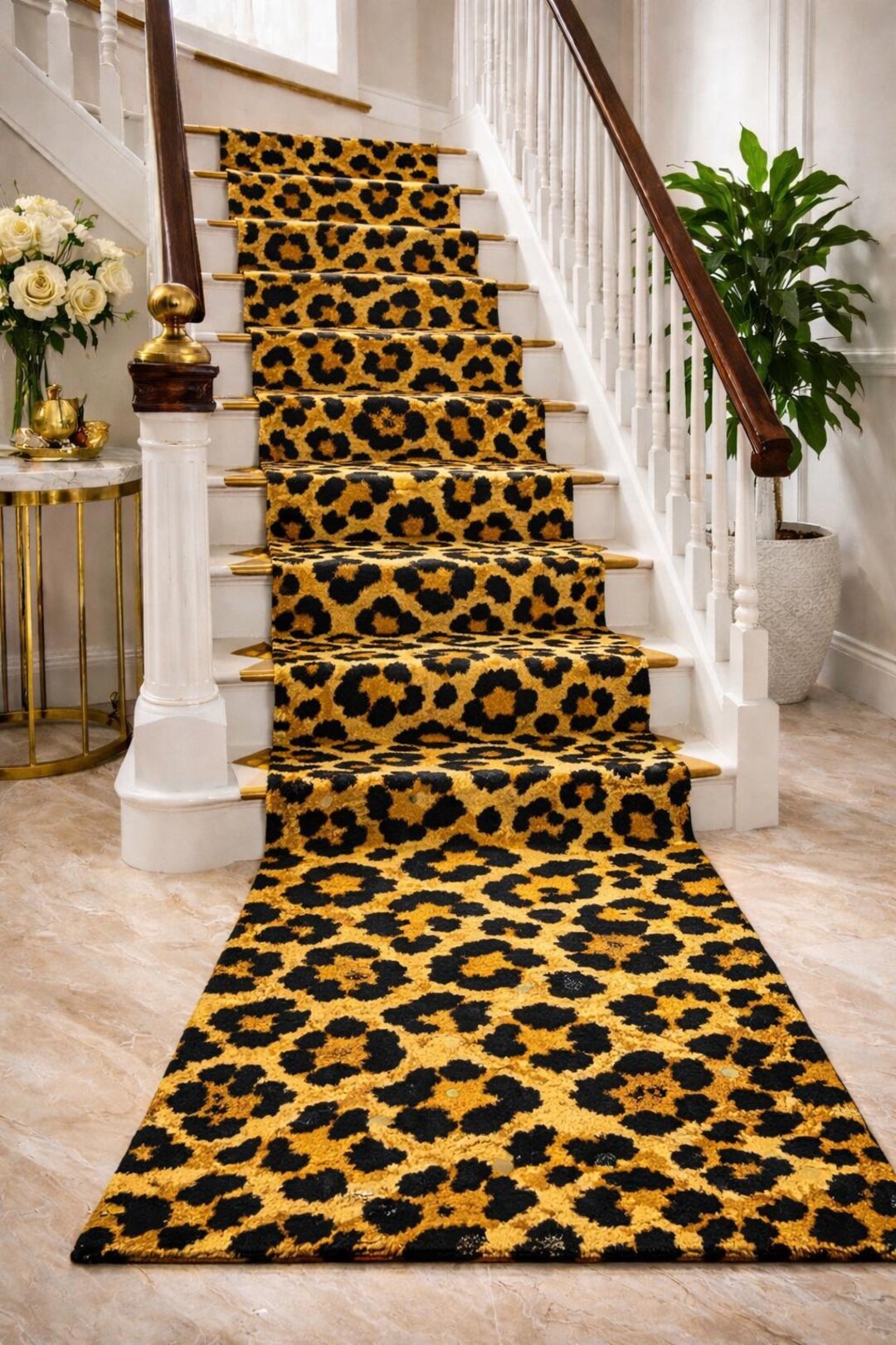 Hand-tufted Wool Cheetah Runner Rug – Custom Stair Carpet - Etsy