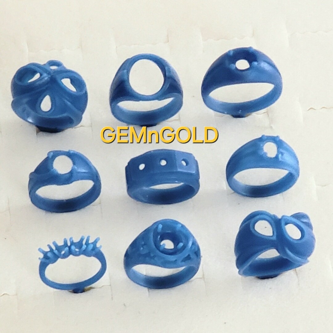 9 Assorted Rings, Wax Patterns. Wax Patterns for Lost Wax Casting .24 ...