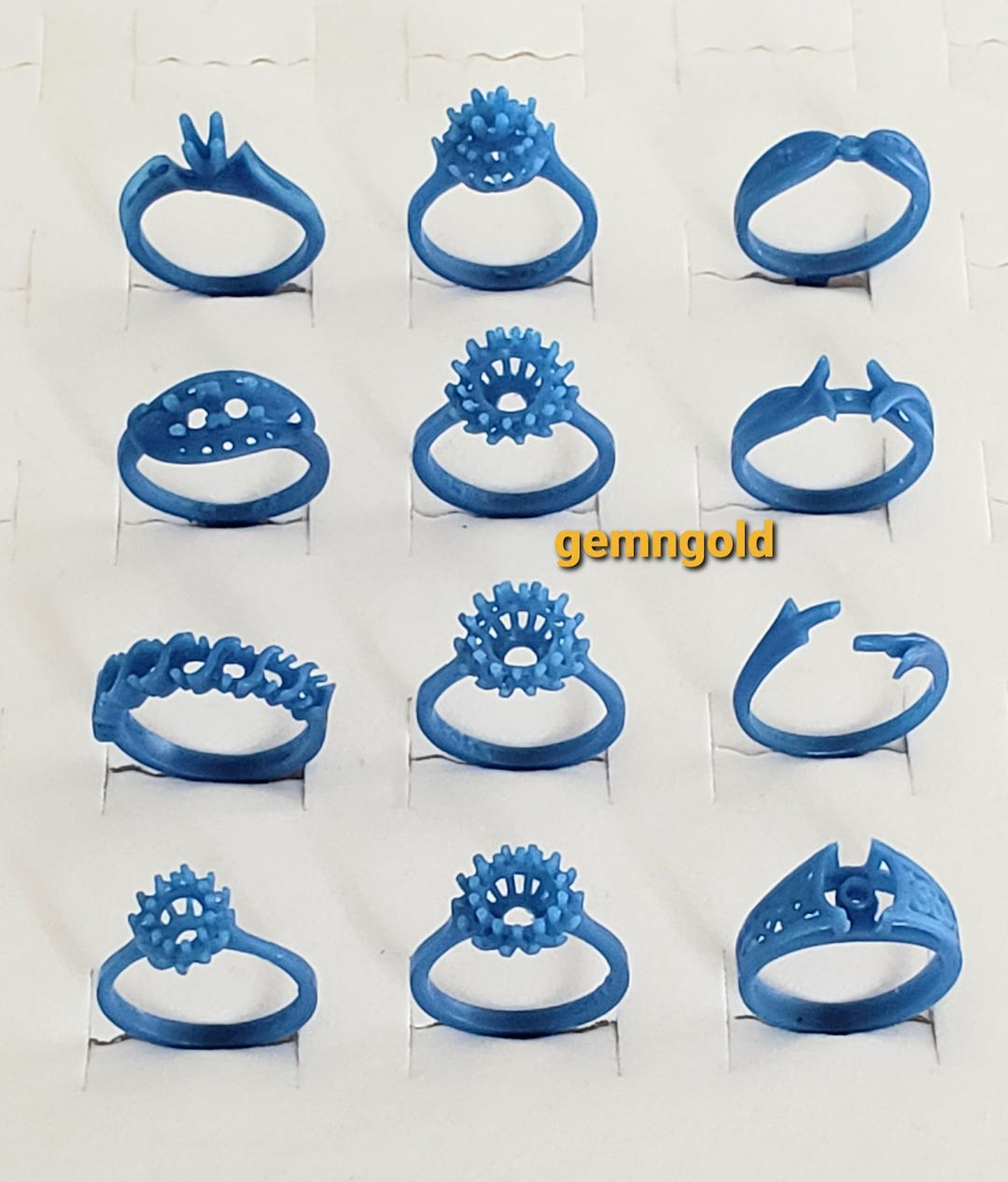12 Assorted Wax Pattern Halo/shanks/gemstone Rings. Wax Patterns for ...