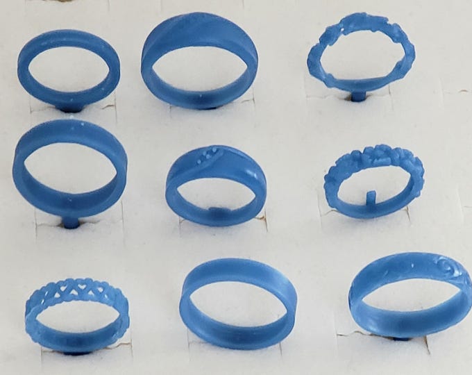9 Assorted Band Style Rings. Wax Patterns for Lost Wax Casting 25-030 ...