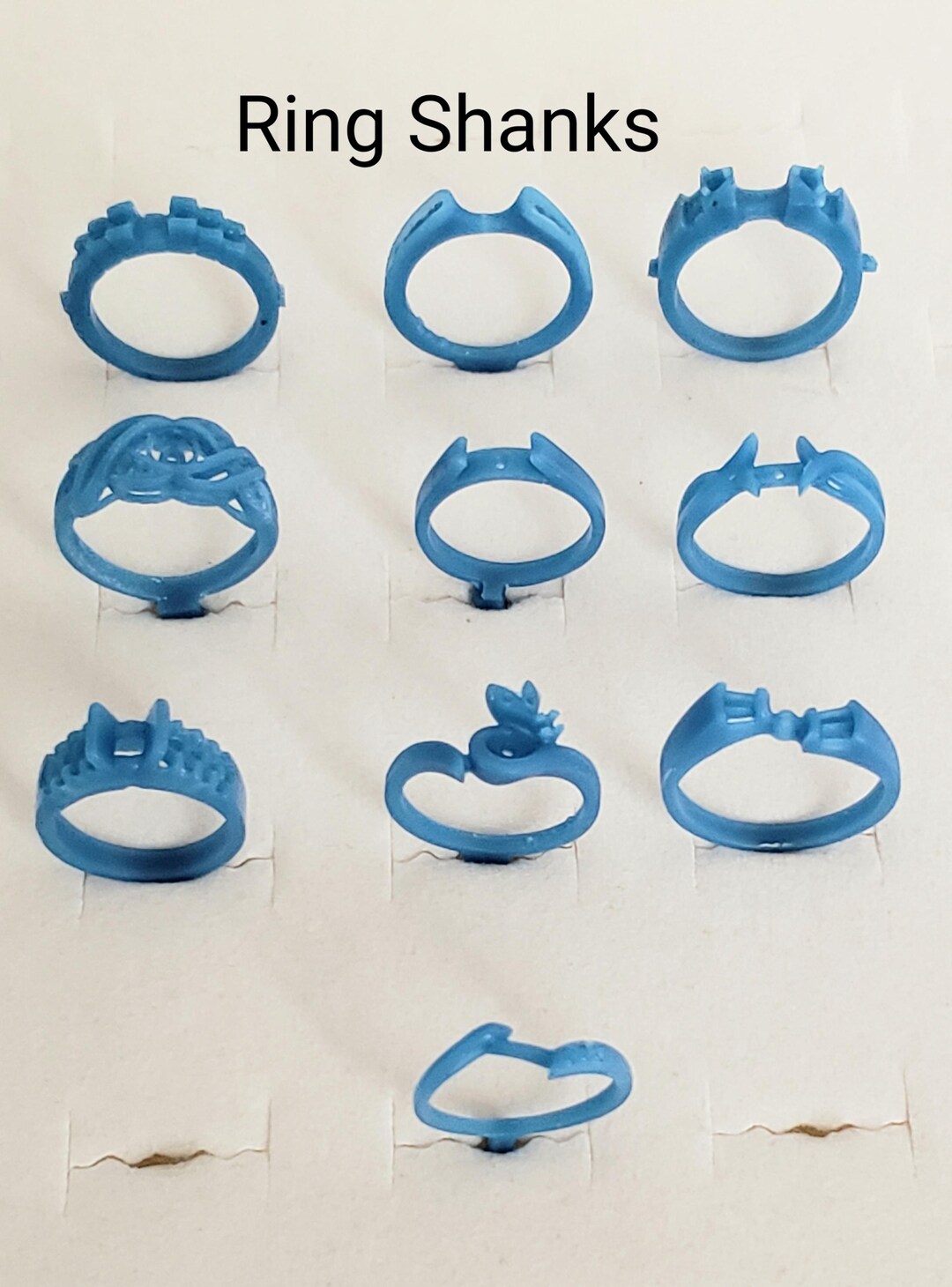 10 Wax Pattern Ring Shanks, Assortment. Wax Patterns for Lost Wax ...