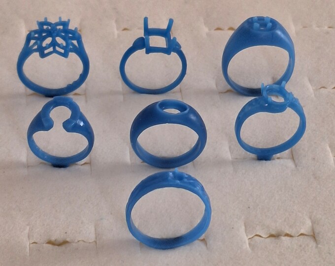7 Assorted Rings. Wax Patterns for Lost Wax Casting 006 - Etsy