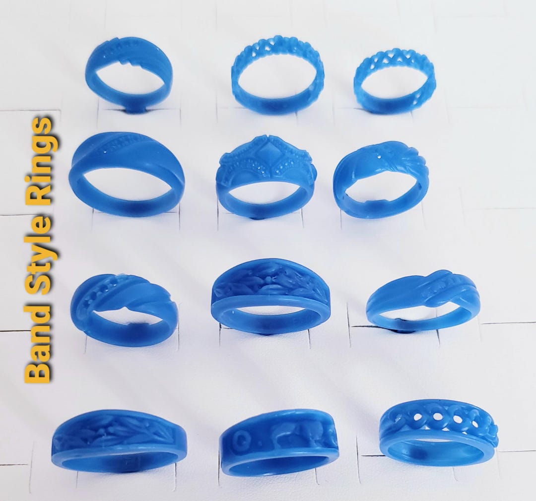 12 Assorted Band Style Rings. Wax Jewelry Patterns for Lost Wax Casting ...
