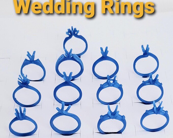 13 Assorted Weddings/eng. Rings. Wax Jewelry Patterns for Lost Wax ...