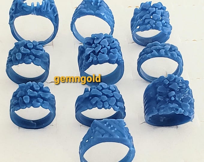 10 Assorted Wax Pattern Nugget Rings. Wax Patterns for Lost Wax Casting ...