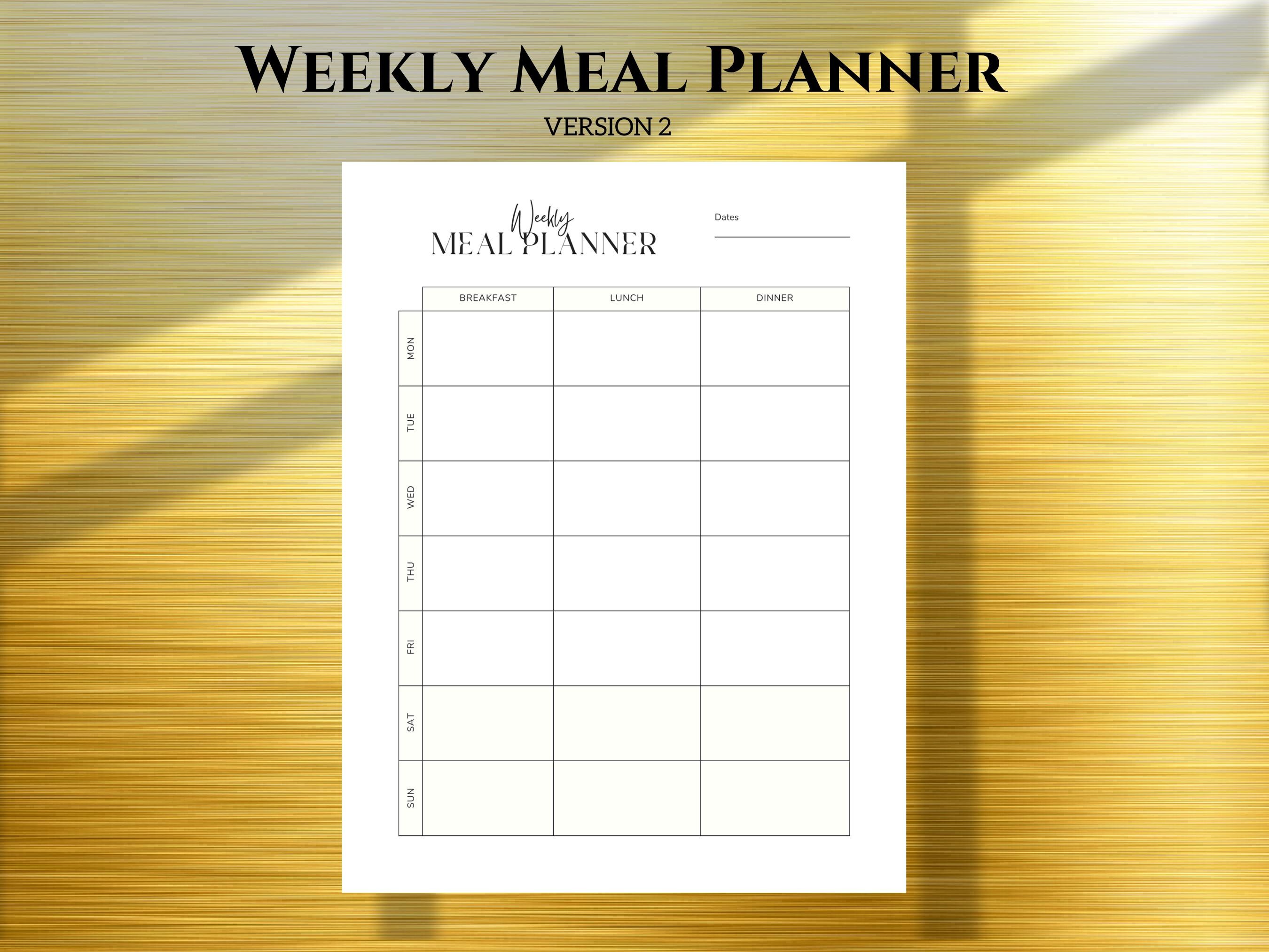 Printable Weekly Meal + Grocery Planner Pink Minimalist Meal Prep ...