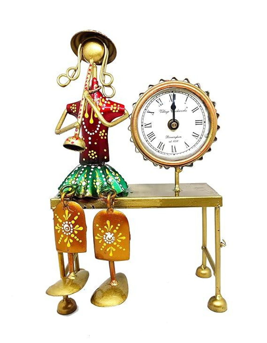 Handpainted Iron Lady Clock Statue: Musical Home Decor - Etsy