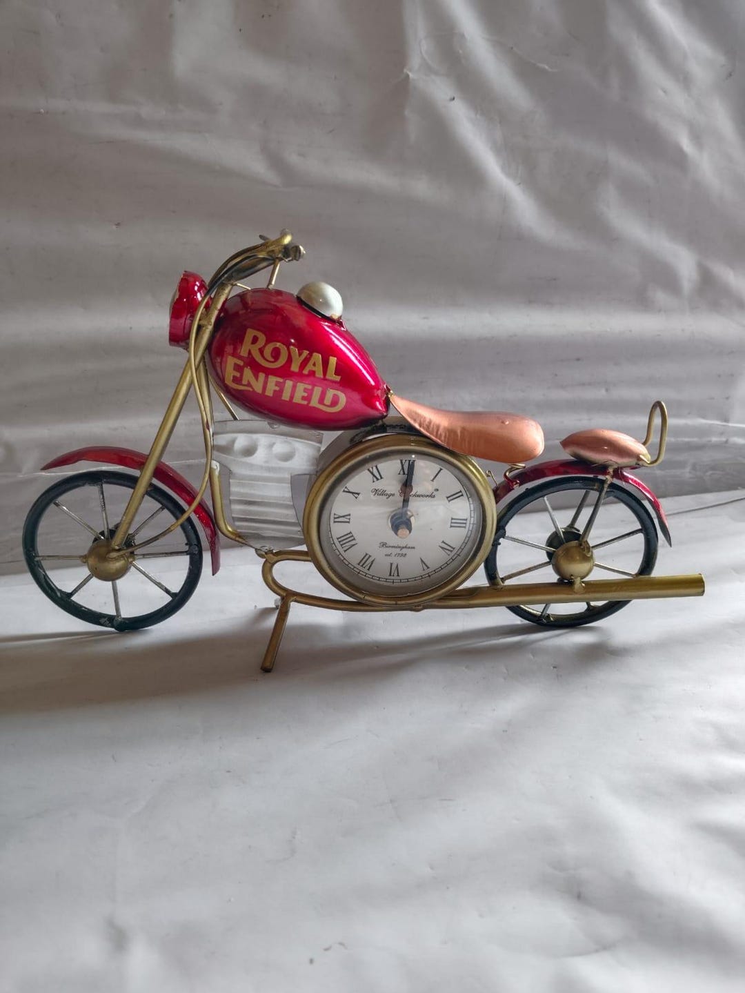 Vintage Royal Enfield Motorcycle Clock, Handcrafted Iron Table Decor - Etsy