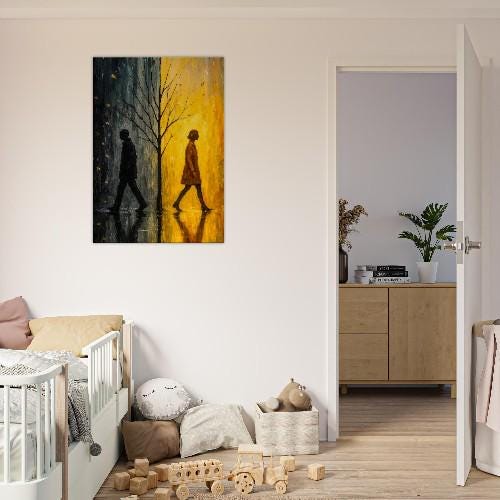 Emotional Separation Art: Abstract Tree Painting, Stretched Canvas or ...