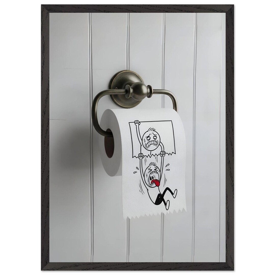 Funny Crying Toilet Paper Roll Poster: Humorous Restroom Wall Art - Etsy