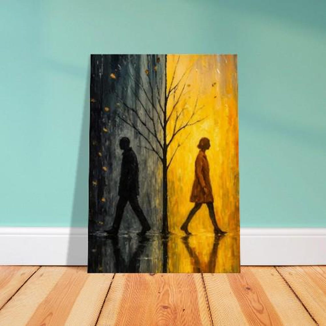 Emotional Separation Art: Abstract Tree Painting, Stretched Canvas or ...