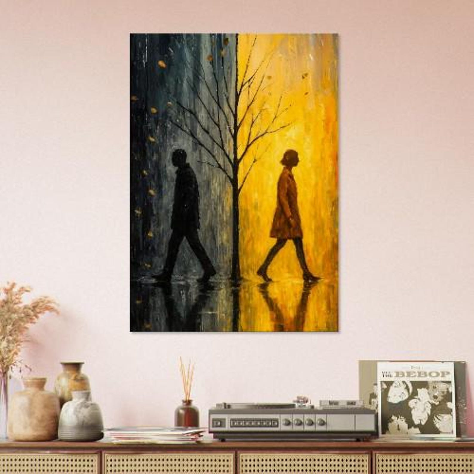 Emotional Separation Art: Abstract Tree Painting, Stretched Canvas or ...