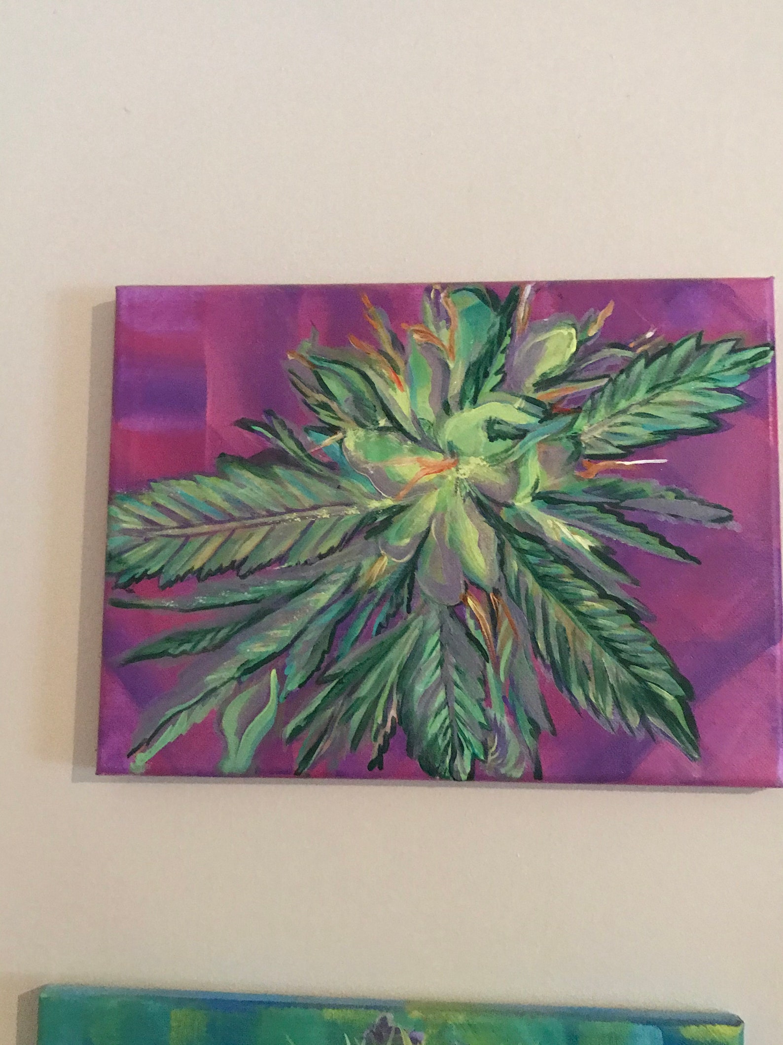 Set of seven original Cannabis Flower paintings | Etsy