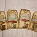 Set of 4 Small Mushroom Nature Fungi Tags Handmade Distressed Junk ...