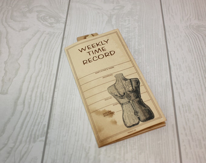 Altered Weekly Time Record Mini Altered Journal Folio Small Notepad ...