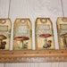 Set of 4 Small Mushroom Nature Fungi Tags Handmade Distressed Junk ...