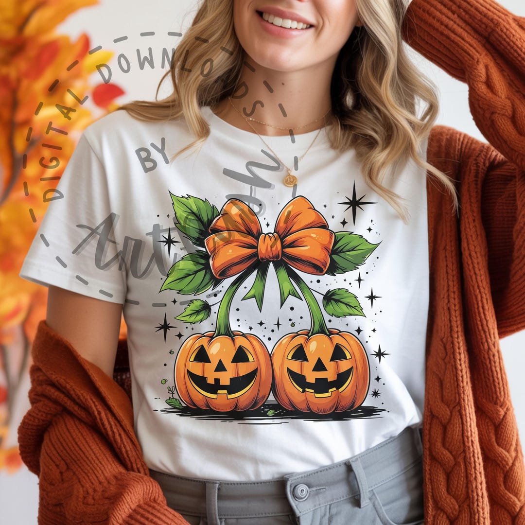 Cherry Jack-o-lantern PNG | Girly Pumpkin Coquette T-shirt Png ...