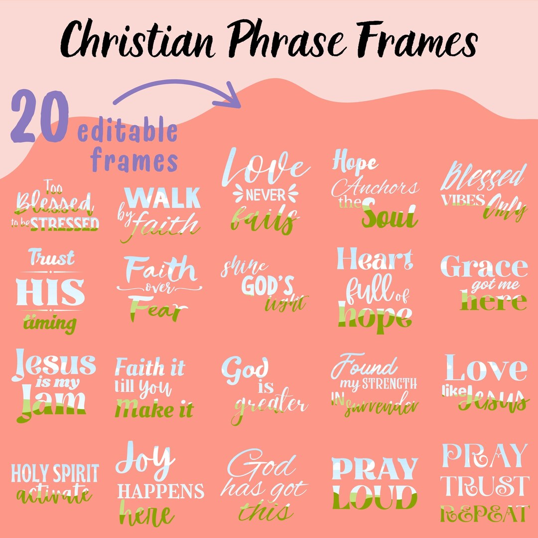 20 Christian Typography Canva Frames: Editable Customizable Frames ...