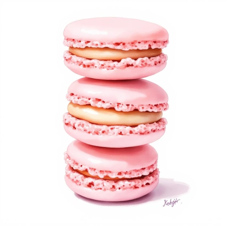 28 Boho Macaroons Clipart, Pastel French Macaron, French Food, Gold ...